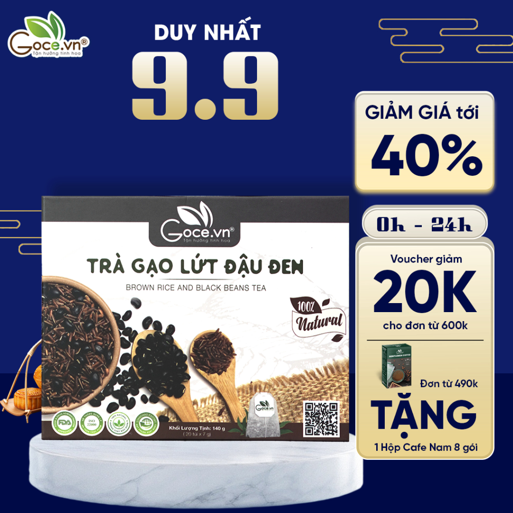 Trà gạo lứt đậu đen túi lọc Goce - Ổn định đường huyết | Shopee Việt Nam