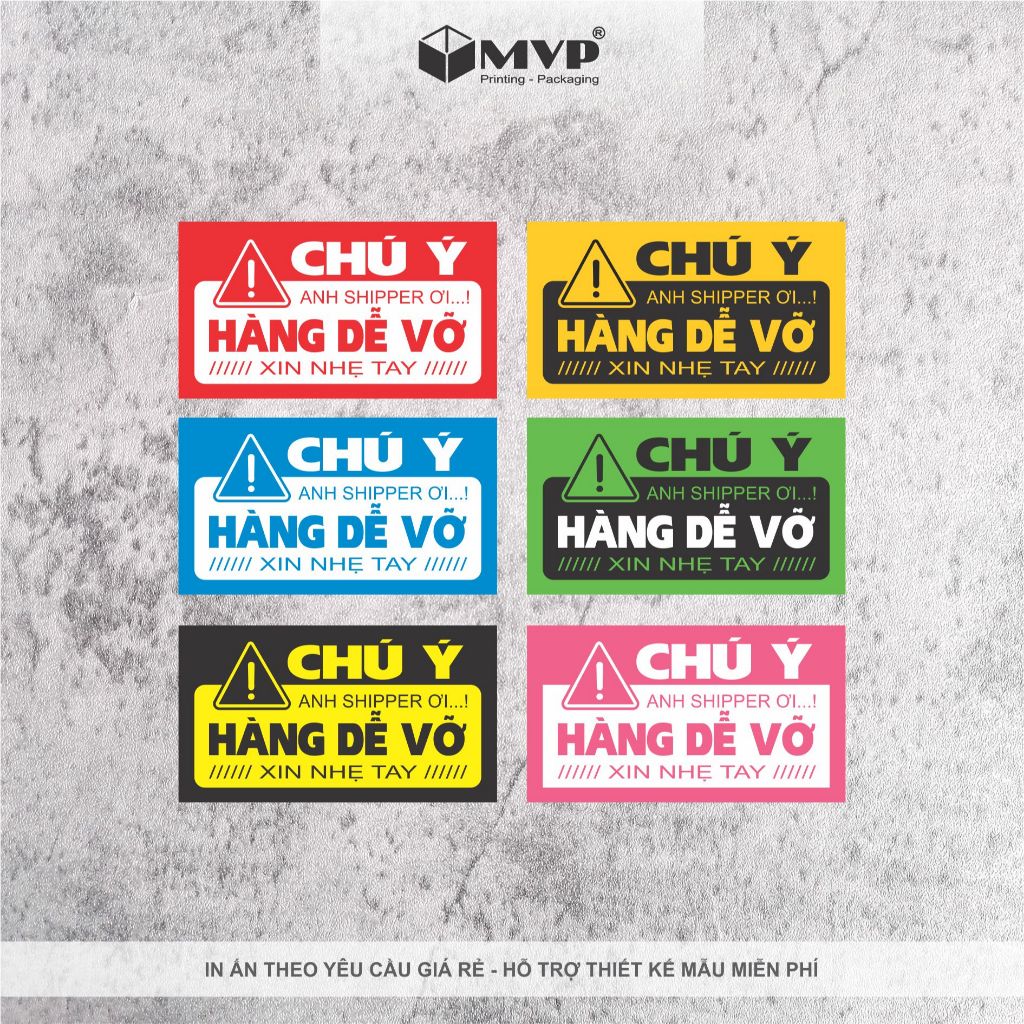 Tem nhãn dán hàng dễ vỡ, tem chú ý hàng dễ bể [combo 100 tem] | Shopee ...