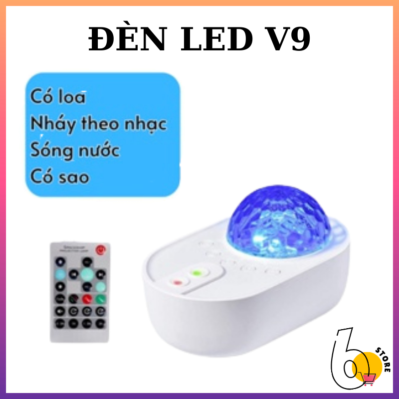 (HOT) Đèn Led V9 Chiếu Sao Galaxy Hình Sóng Nước Loa Bluetooth Nháy Theo Nhạc, Đèn Trang Trí ...