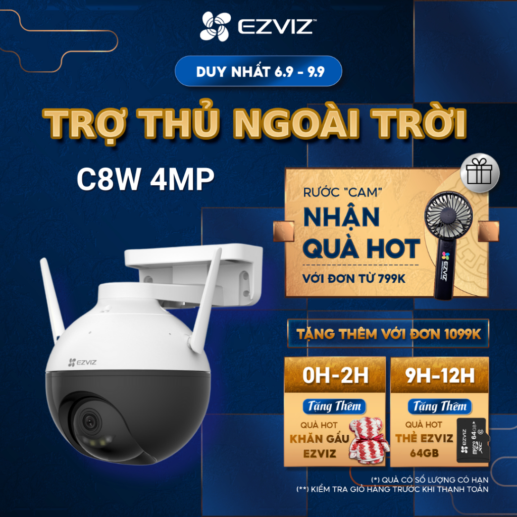 [Nhập ELEZ99 giảm 12% tối đa 120K] Camera WI-FI EZVIZ C8W 4MP ,Ngoài ...