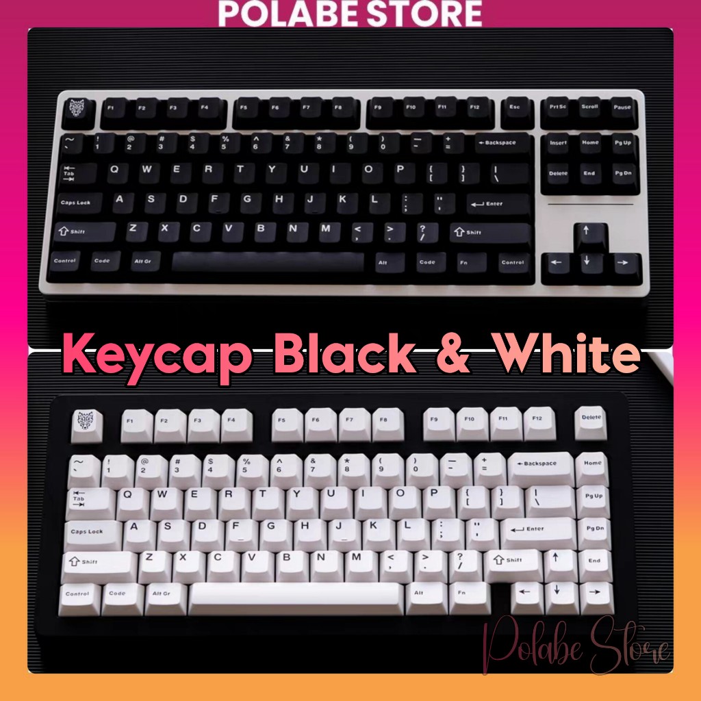Keycap Aifei White On Black V2 WoB Cherry Profile ABS PBT 2 shot bàn ...