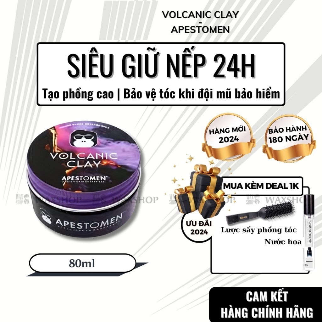 Sáp Vuốt Tóc Nam Volcanic Clay - Sáp Vuốt Tóc Nam Volcanic Clay 80g ...