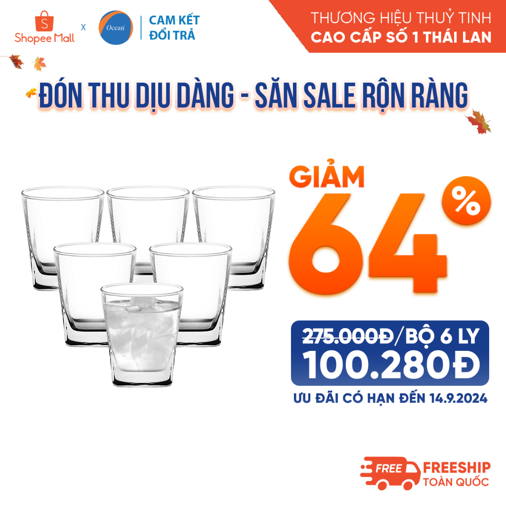 [Cam Kết Đổi Trả Nếu Vỡ] Bộ 6 Ly thủy tinh Plaza 195ml - Chính Hãng | Shopee Việt Nam