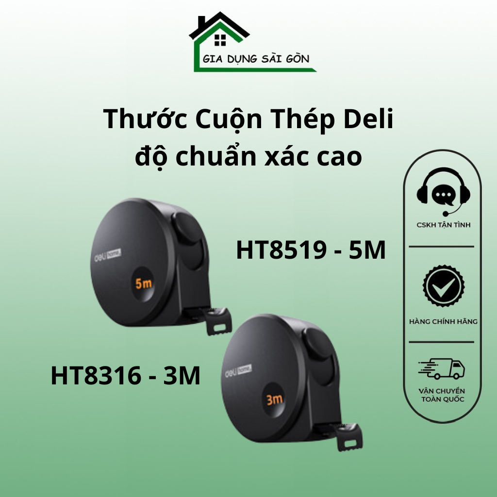 Thước Cuộn Thép Deli độ chuẩn xác cao - Thước Dây DELI 3m/5m Đa Chức ...