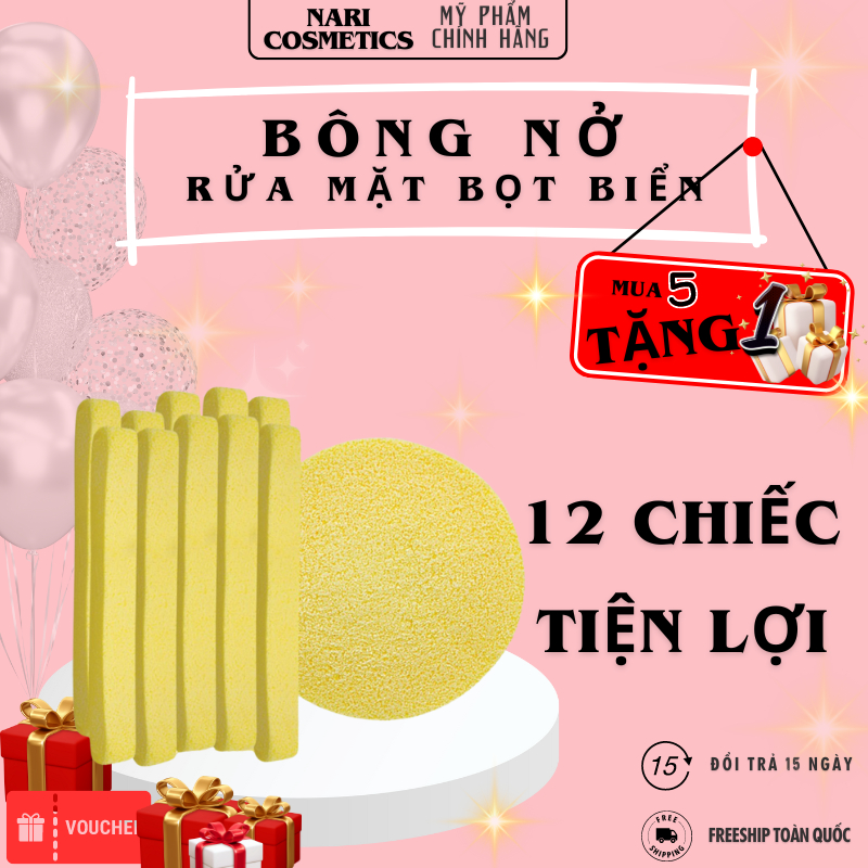 Bông Nở Rửa Mặt Bọt Biển , Tiện Dụng Chính Hãng Chivey Gói 12 Cái ...