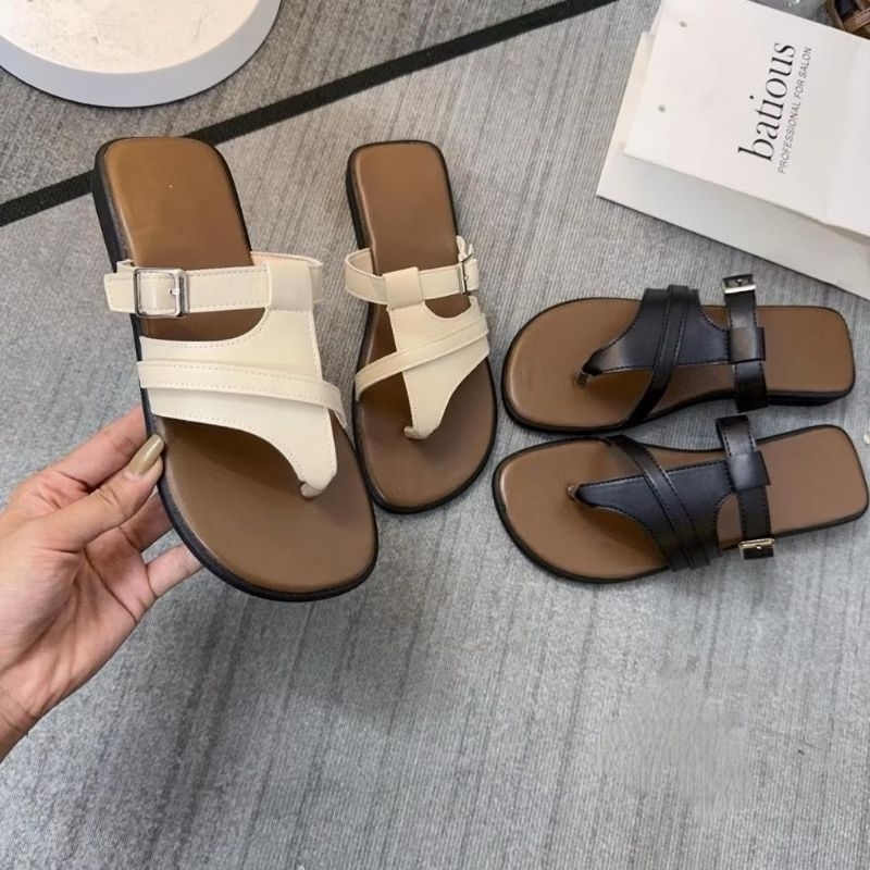 Dép lê nữ tông xỏ ngón đi biển có điều chỉnh gót sang chảnh hàn quốc ...