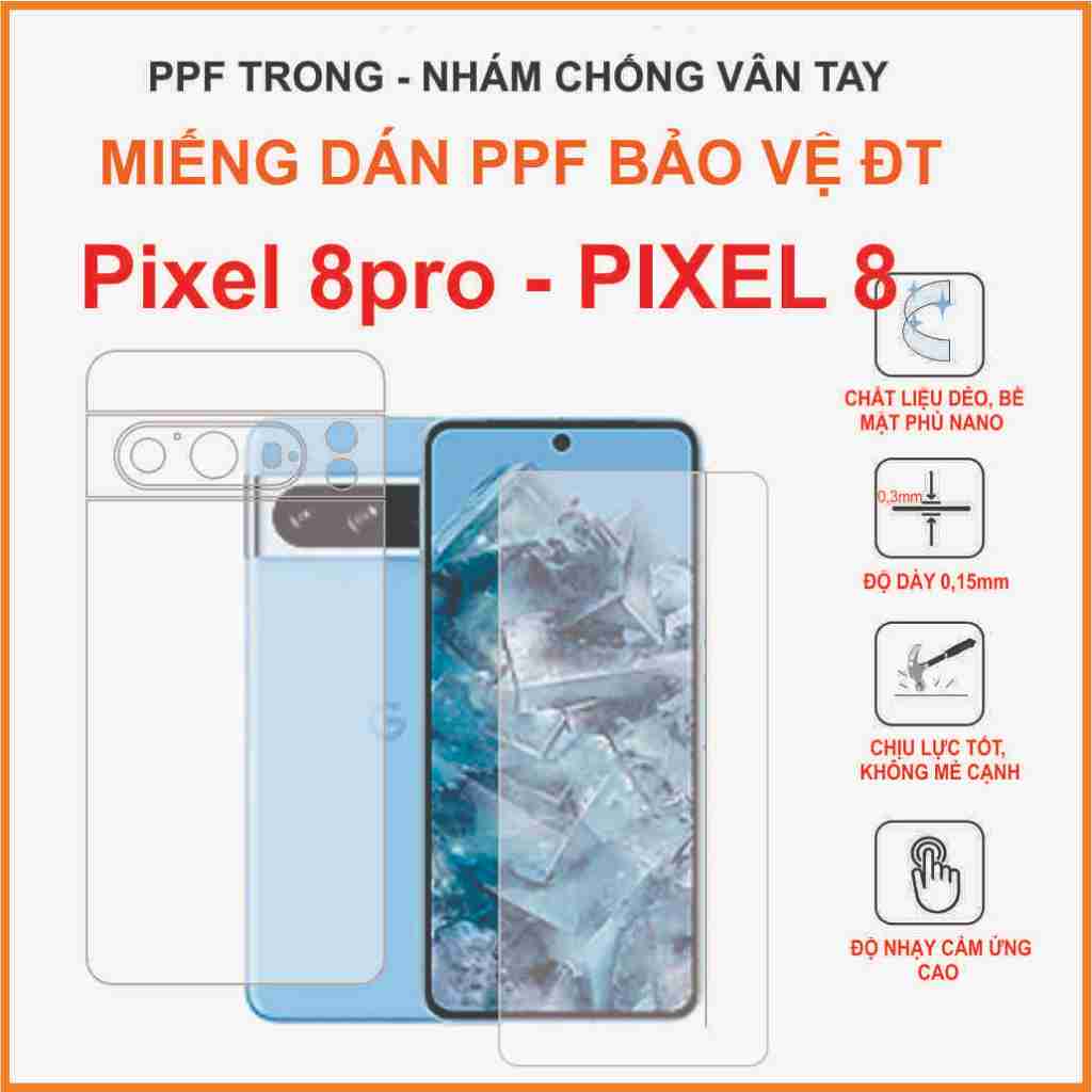 Miếng dán Ppf Google pixel 8 / 8pro Dán ppf chống xước nhám mờ chống bám vân tay | Shopee Việt Nam