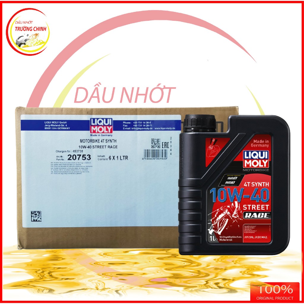 Thùng Nhớt tổng hợp Liqui Moly Street Race 10W40 dành cho xe số, tay côn | Shopee Việt Nam