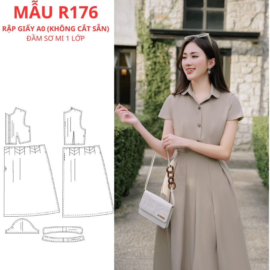 RẬP GIẤY A0 ĐẦM CỔ SƠ MI-R176 | Shopee Việt Nam