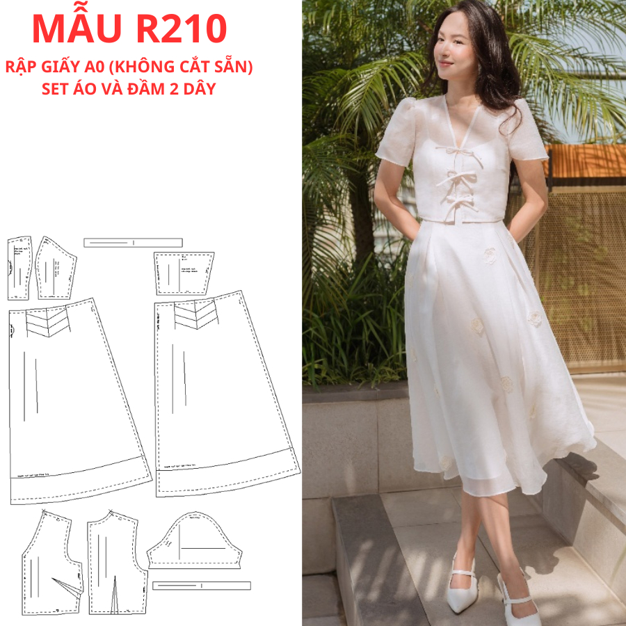 RẬP GIẤY A0 SET ÁO VÀ ĐẦM 2 DÂY-R210 | Shopee Việt Nam