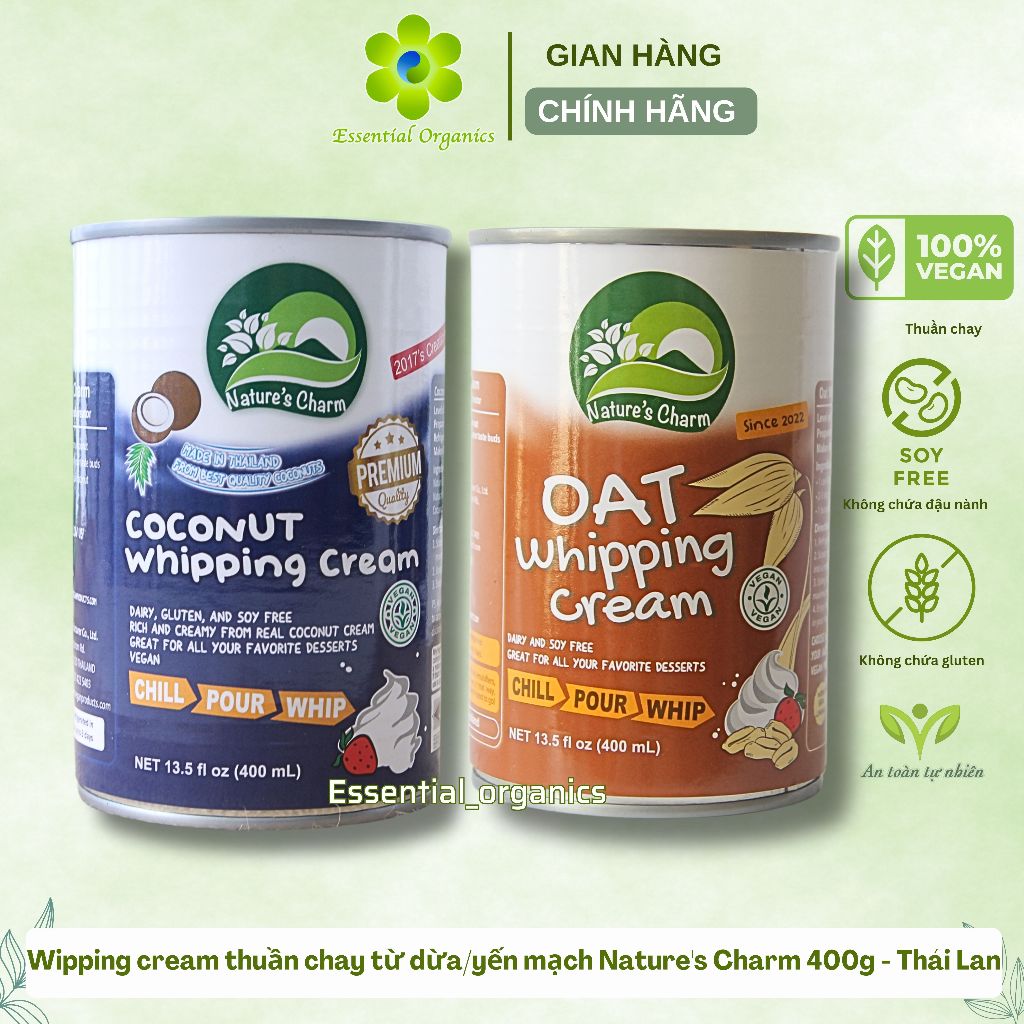Wipping Cream Kem Tươi Dừa, yến mạch Thuần Chay Vegan Coconut Wipping ...