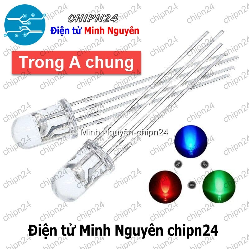 [10 con] Led 5mm Trong 7 Màu RGB 4 chân Dương chung | Shopee Việt Nam