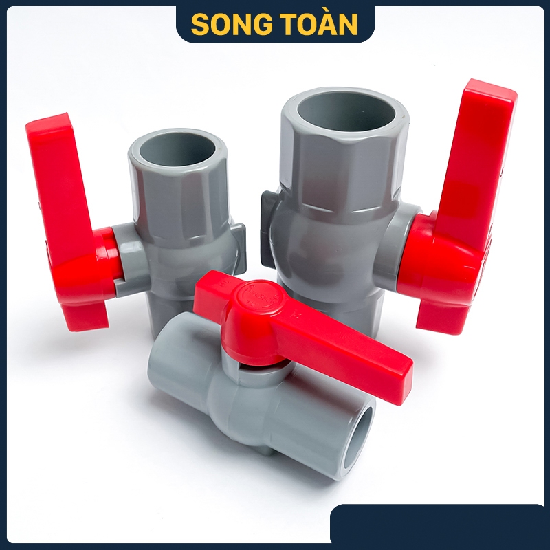 Van Nhựa Trơn, Van Khóa Nước Nhựa Trơn PVC Dán Ống Trơn 21 27 34 42 49 ...