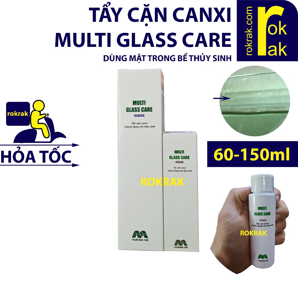 Tẩy cặn canxi Multi Glass Care inside 60 - 150 ml dùng cho bể thủy sinh cá cảnh | Shopee Việt Nam