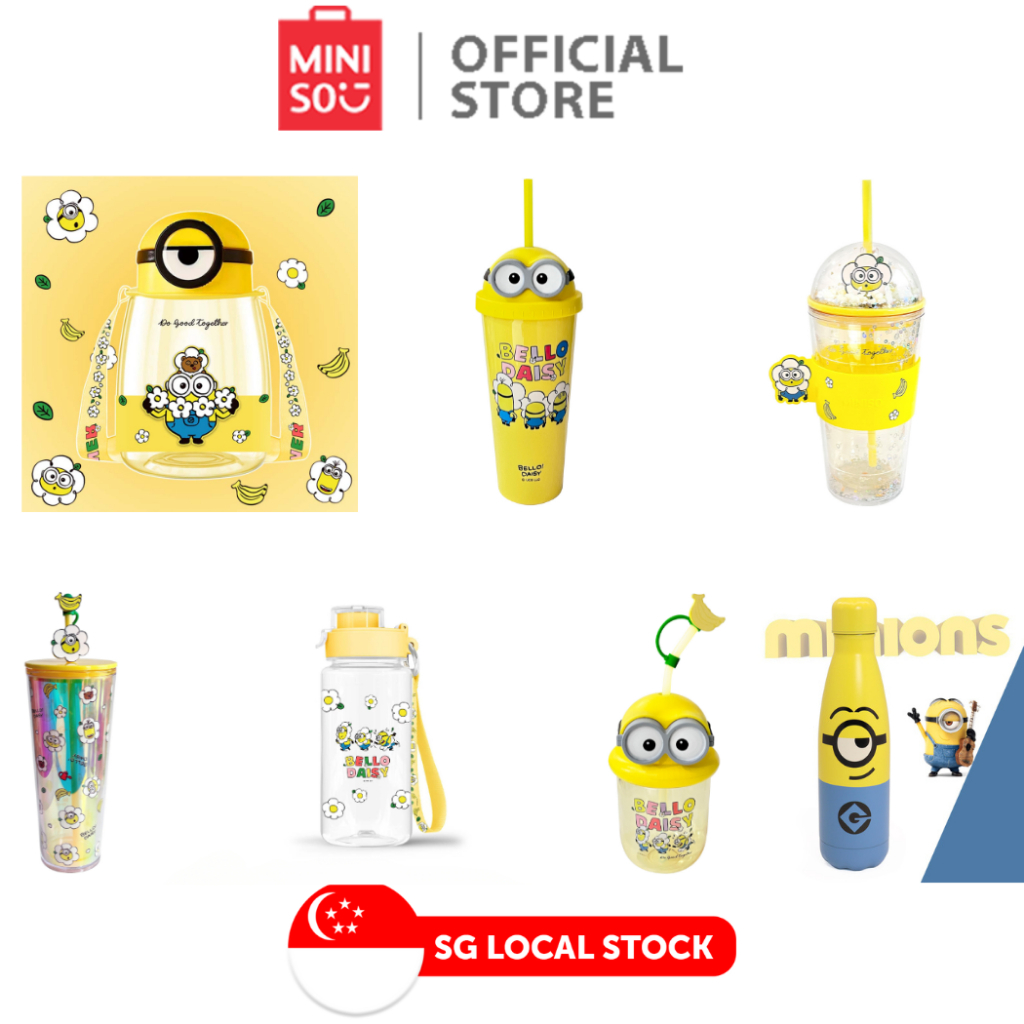 Bộ sưu tập Miniso Daisy Minions (Chai nhựa có dây đeo/ Ống hút/ Chai ...