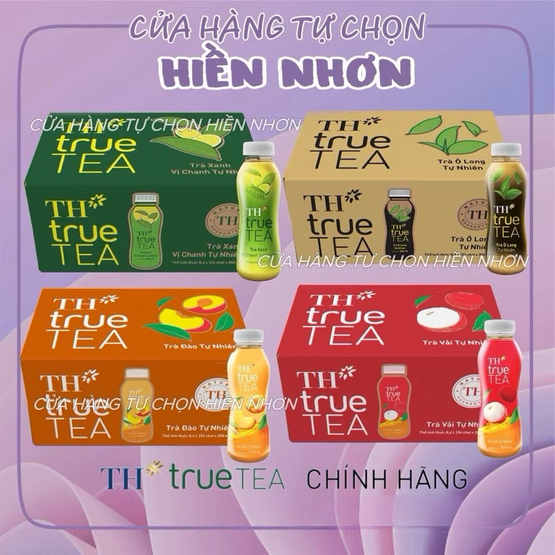 [Thùng 24chai] Trà xanh vị chanh/ Trà ô long/ Trà vải/ Trà đào Th True Tea | Shopee Việt Nam