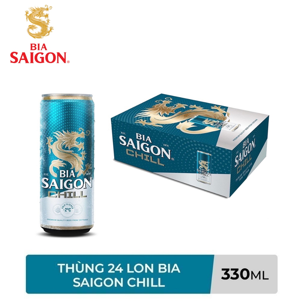 THÙNG 24 LON BIA SÀI GÒN CHILL SABECO 330ML | Shopee Việt Nam