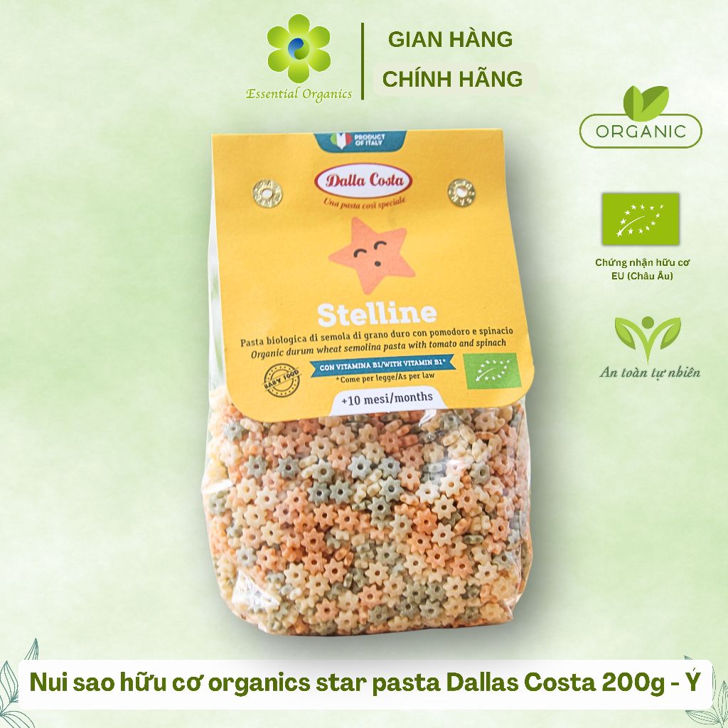 Nui sao rau củ hữu cơ organic baby pasta Dalla Costa 200gr cho bé ăn ...