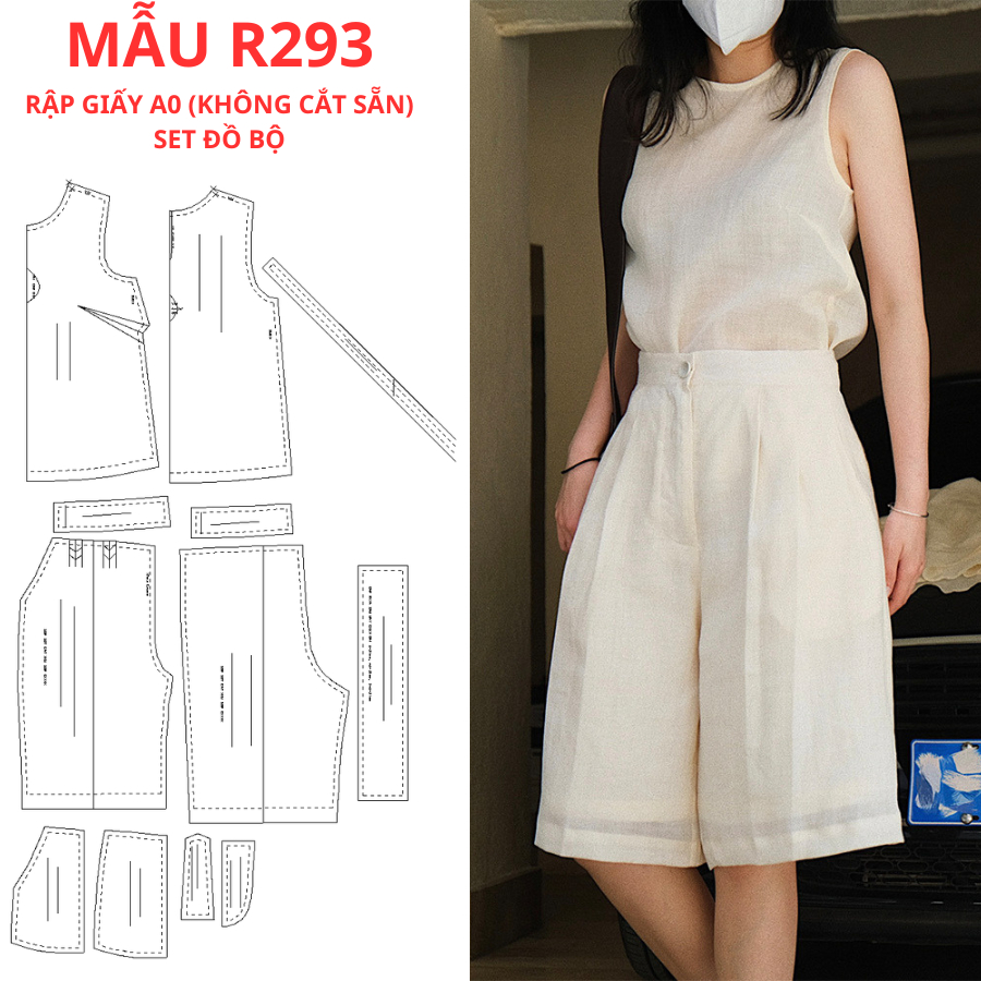 RẬP GIẤY A0 SET ÁO VÀ QUẦN KHOÁ TRƯỚC CHUN SAU-R293 | Shopee Việt Nam
