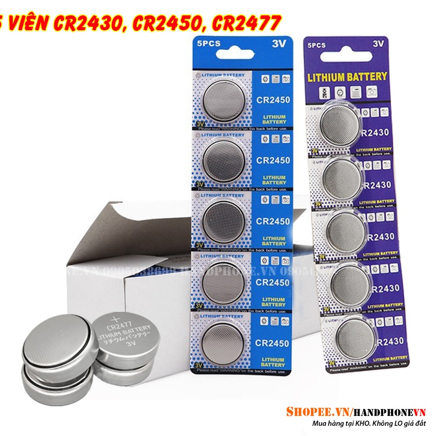 Pin cúc 3V CR2430 CR2450 CR2477 pin nút đường kính 24mm cho Cmos, điều ...