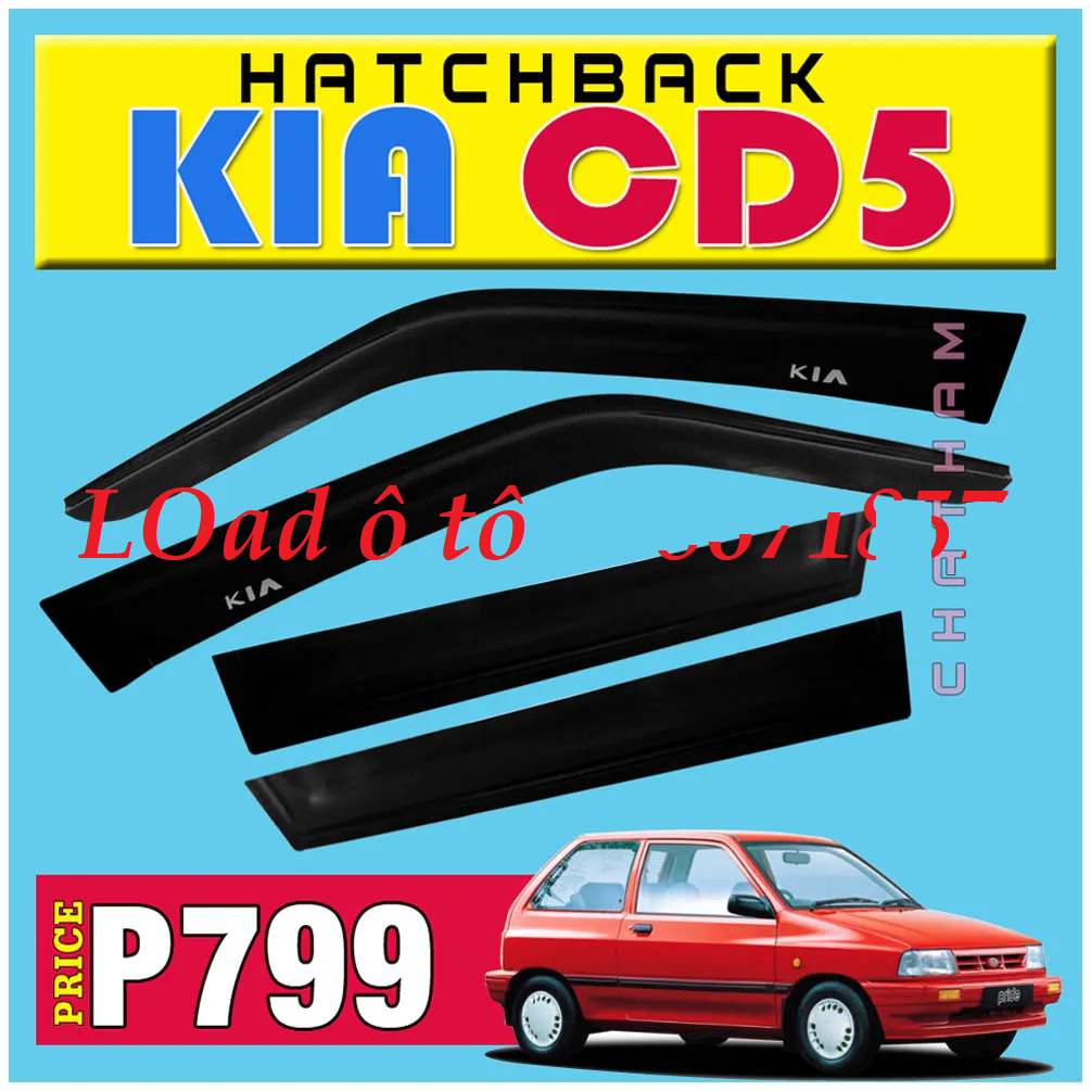 Vè Che Mưa Xe Kia Pride CD5 Mẫu Vè Đen Thái Cao Cấp, Bộ 4 Thanh Vè, Sẵn ...