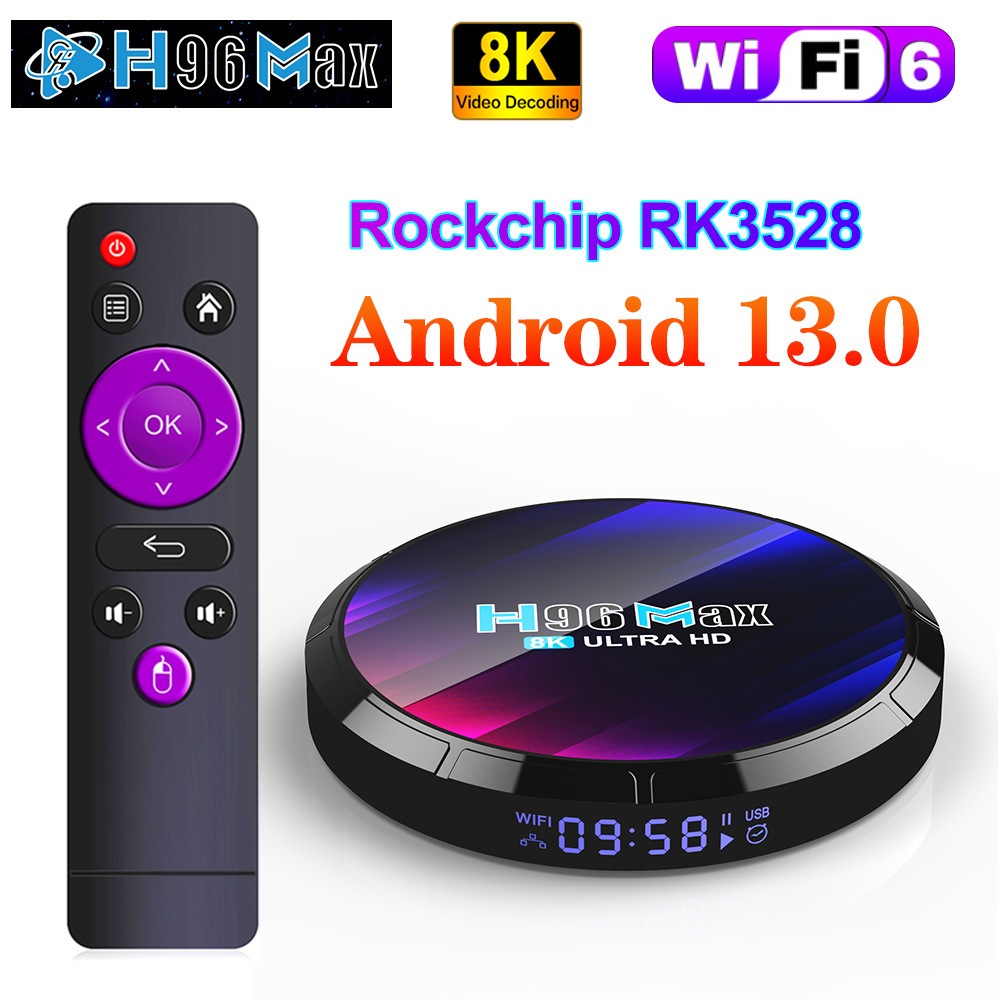 H96MAX RK3528 Android 13.0 TV Box Ram 4G Rom 32 Bluetooth5.0 Wifi 2 ...