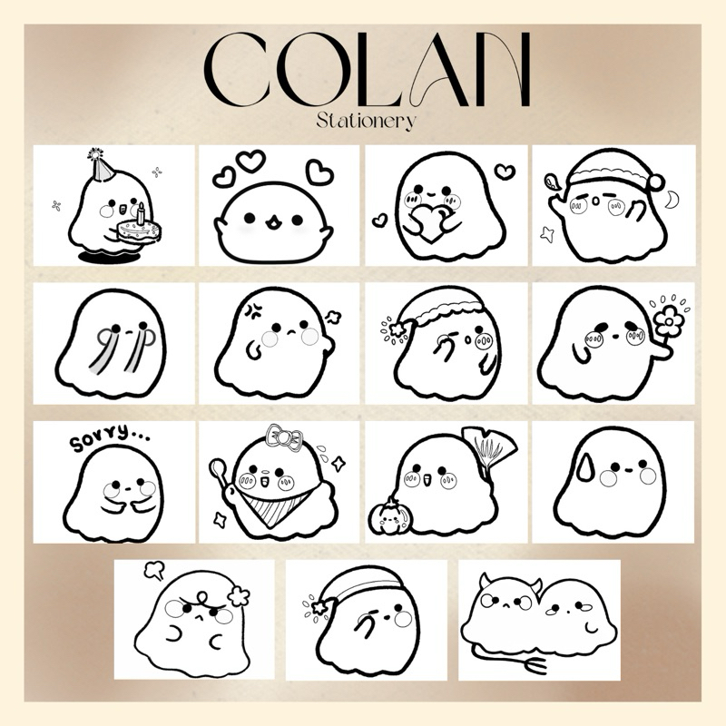 COLAN | Set 15 Sticker Dễ Thương COLAN Tự Tô Màu Theo Sở Thích Trang ...
