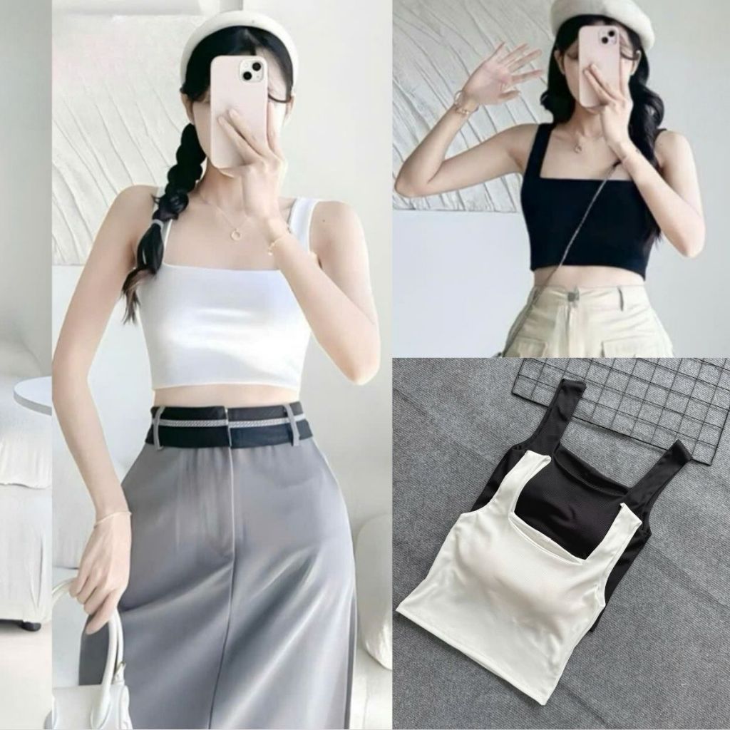 Áo Dây Ba Lỗ Bản To Bigsize Nữ Cá Tính Dáng Croptop Thun Tăm Lạnh Co ...