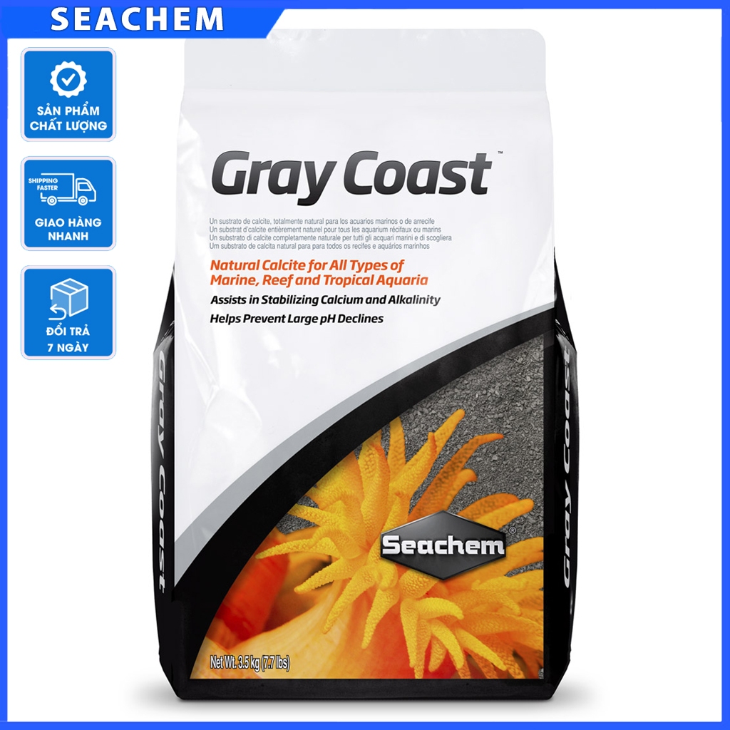 Cát Seachem - Gray Coast màu đen, trải nền giúp giữ ổn định canxi, kiềm ...