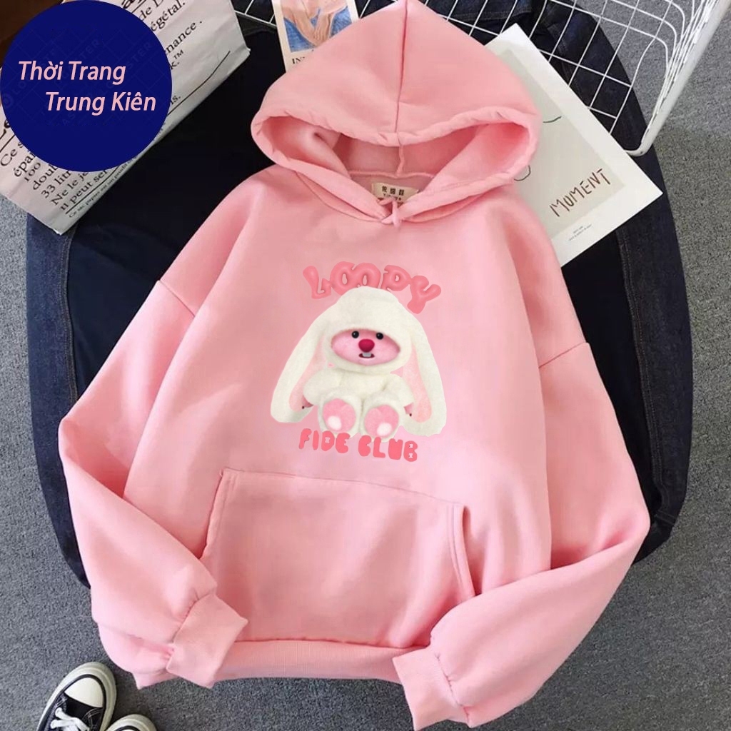 Áo Hoodie Thu Đông Chất Vải Nỉ Cotton Mềm Mịn Ấm Áp, Hình LOOPY FIDE ...