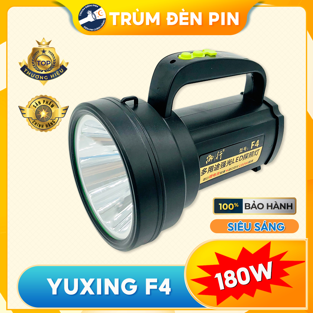 Đèn pin cầm tay siêu sáng 180W YUXING F4 LED chiếu xa chống nước sạc ...