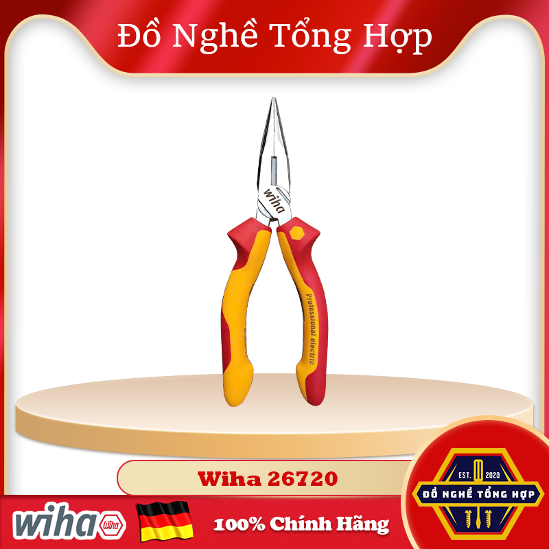Kìm Mỏ Nhọn 160mm Cách Điện 1000 Volt WIHA 26720 [chính hãng Đức ...