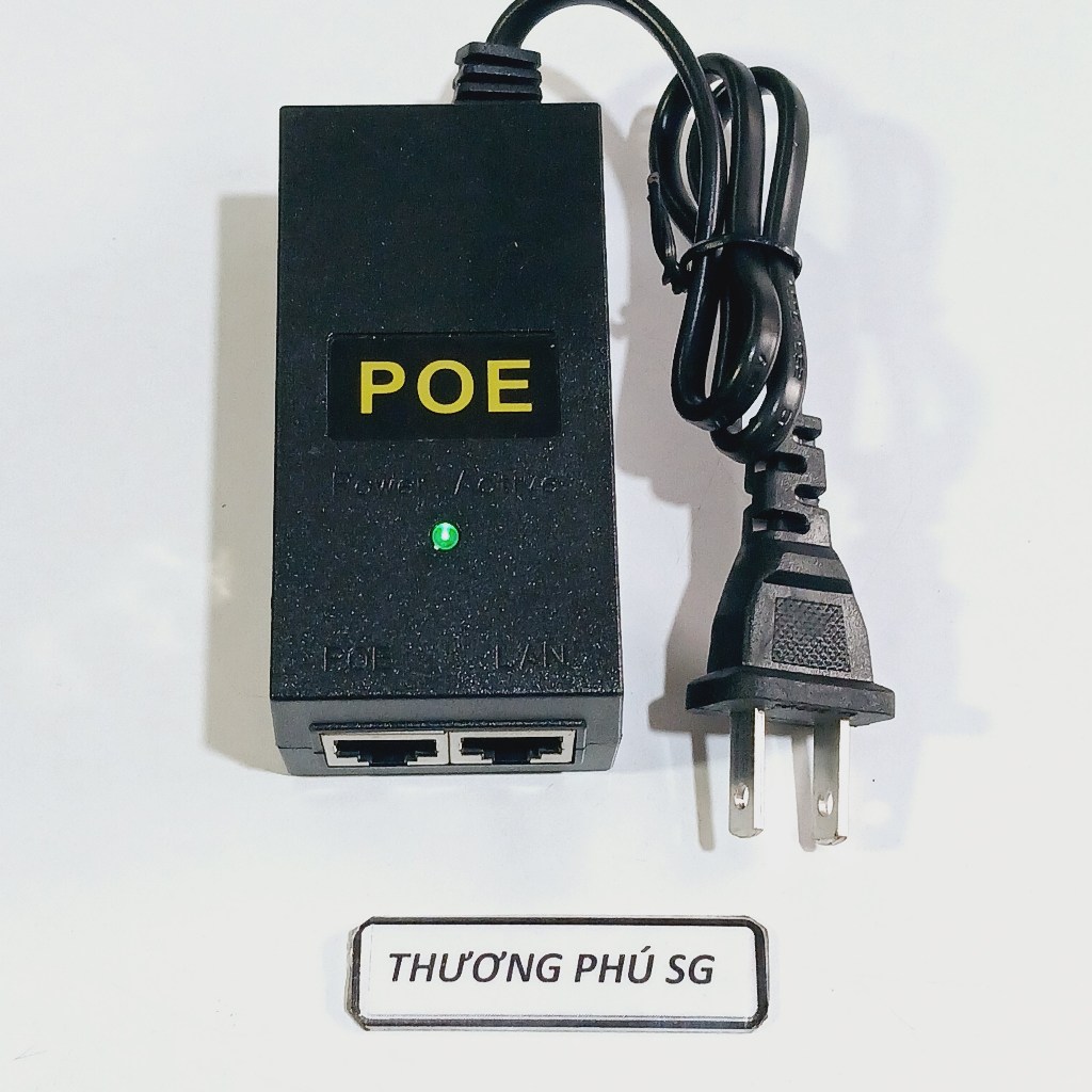 Adapter POE GigaBit 100 / 1000 Mps LAN và POE / Output DC: 48V - 0.5A (Switching Gigabit Power ...