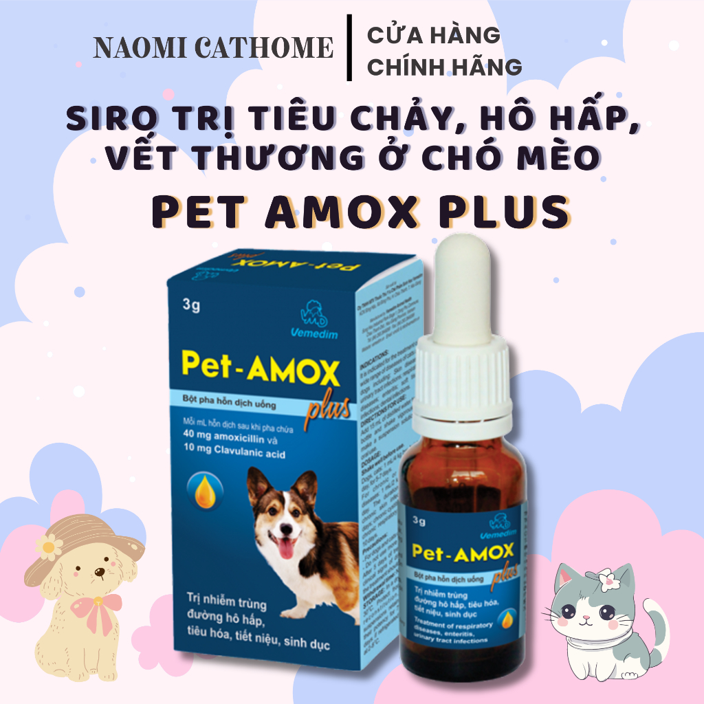 Siro Pet Amox Plus Hỗ Trợ Hô Hấp, Tiêu Hóa Cho Chó Mèo - Dung tích 3g ...