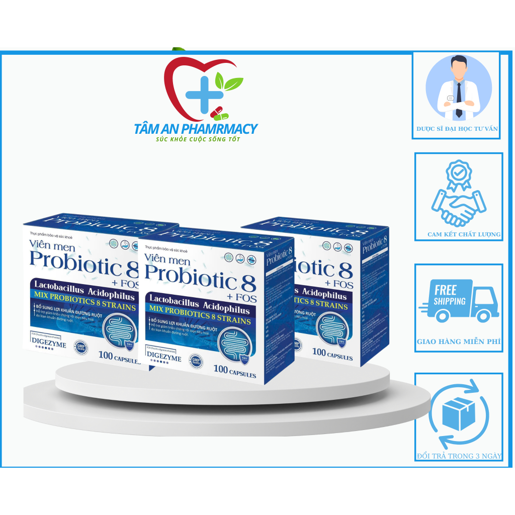 Men Probiotic 8 + FOS hỗ trợ bổ sung lợi khuẩn giảm rối loạn tiêu hoá ...