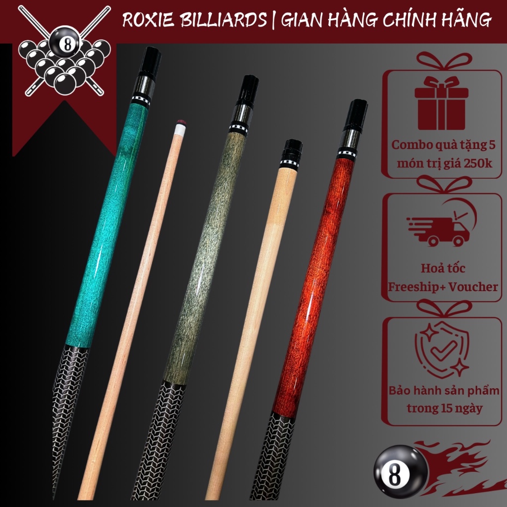Cơ bida TL Cues II Roxie chính hãng tặng kèm combo phụ kiện 250k ...