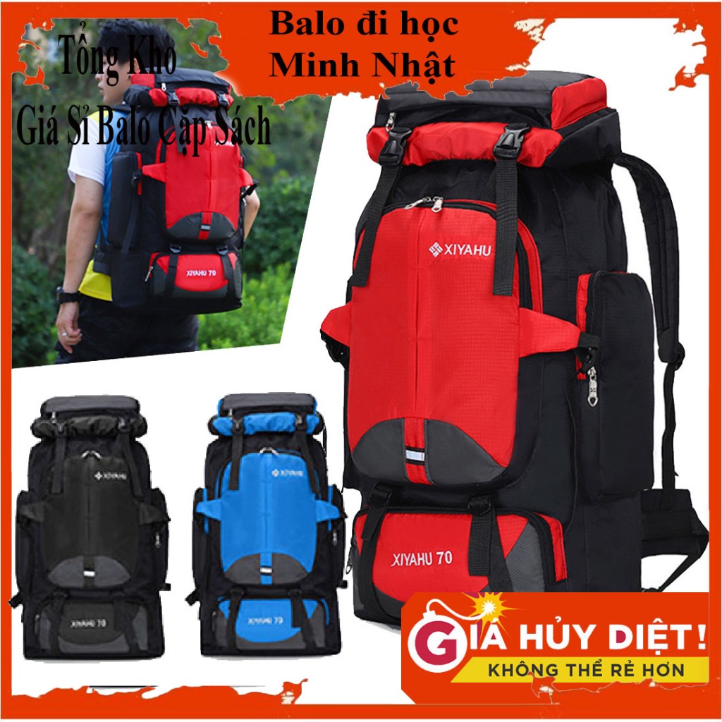 Ba Lô Leo Núi Dung Tích Lớn 70L Siêu Nhẹ Chống Thấm Nước Đa Năng Phong Cách Mới- Balo đi phượt ...