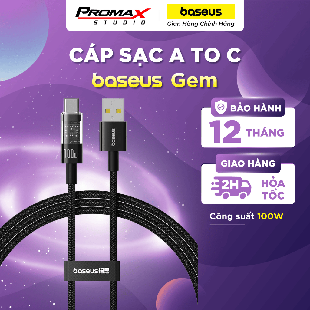 Cáp Sạc Nhanh Baseus Gem USB to C 100W (Fast-Charging Data Cable) | Shopee Việt Nam