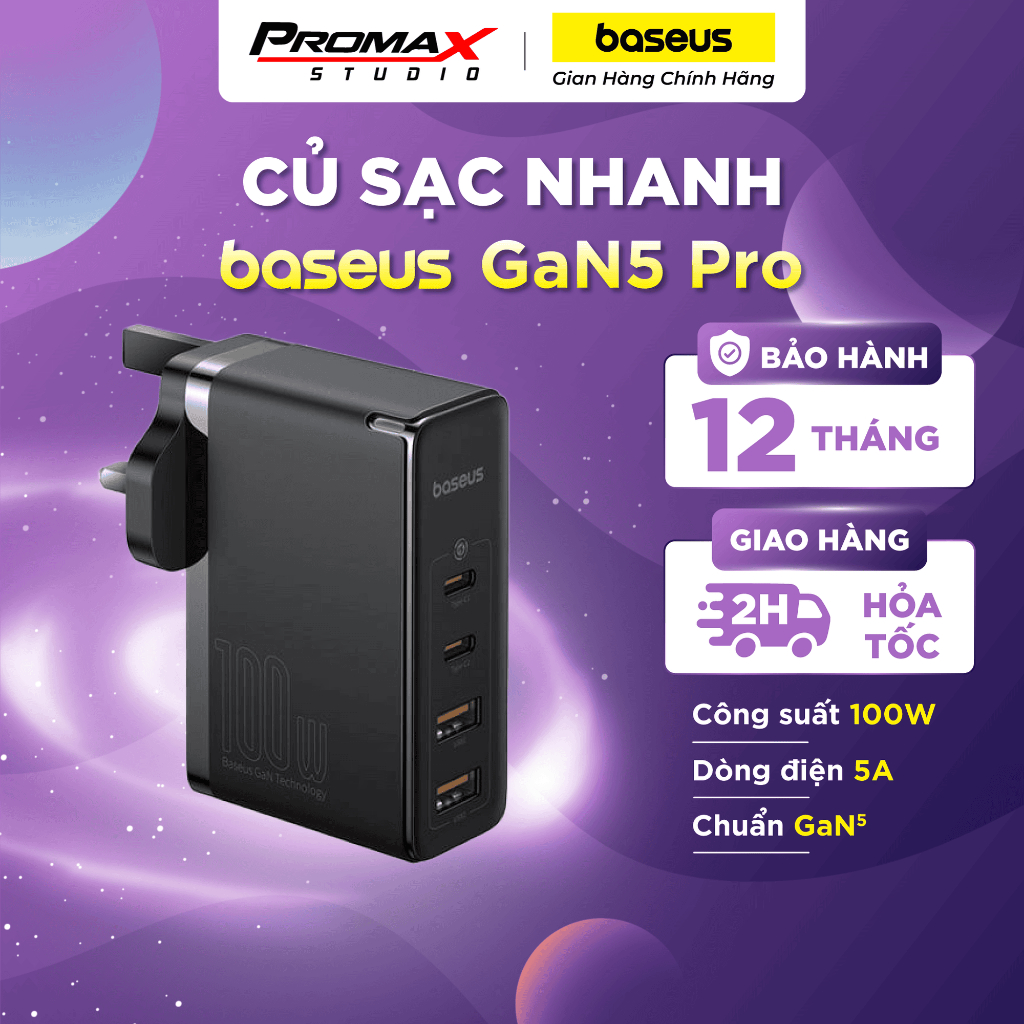 Củ Sạc Nhanh Baseus GaN5 Pro Fast Charger 2C+2U 100W | Shopee Việt Nam