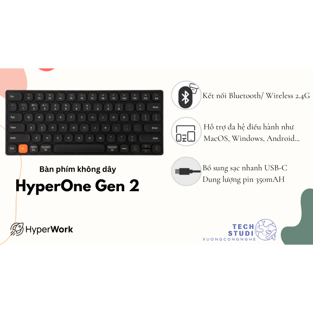 Bàn phím không dây HyperWork HyperOne Gen 2 chính hãng | Shopee Việt Nam