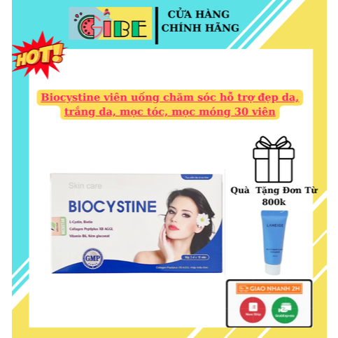 Biocystine viên uống chăm sóc hỗ trợ đẹp da, trắng da, mọc tóc, mọc ...