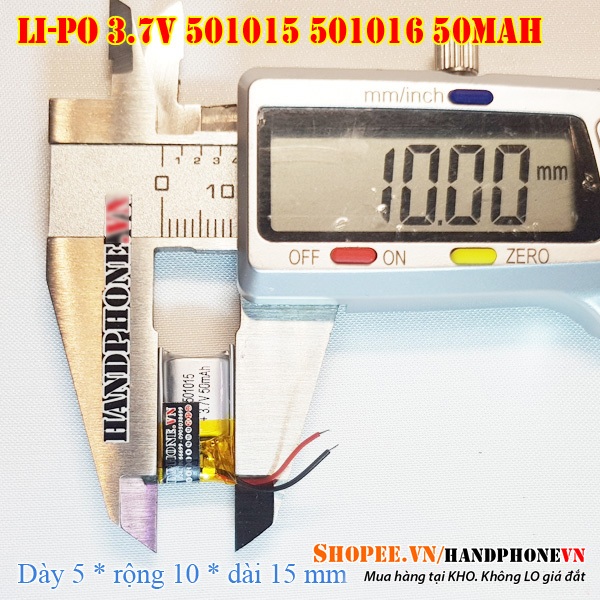 Pin Li-Po 3.7V 50mAh 501015 (Li-Polymer) cho tai nghe Bluetooth, định ...