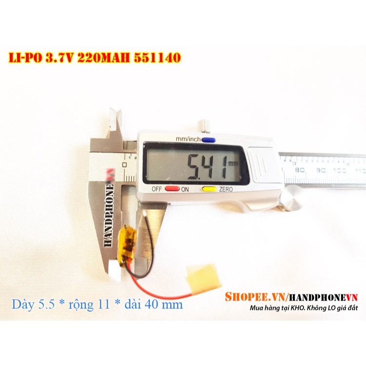 Pin Li-Po 3.7V 551140 210 / 220mAh (Li-Polyme) cho tai nghe bluetooth ...