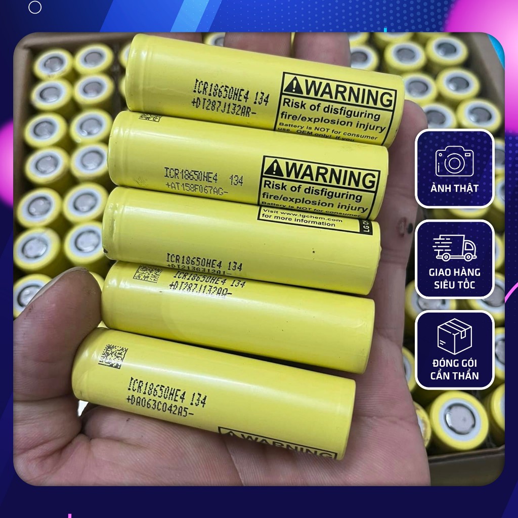 Pin 18650 Samsung LG Chem dung lượng 3600mAh - 3.7V xả 35A Tháo khối ...