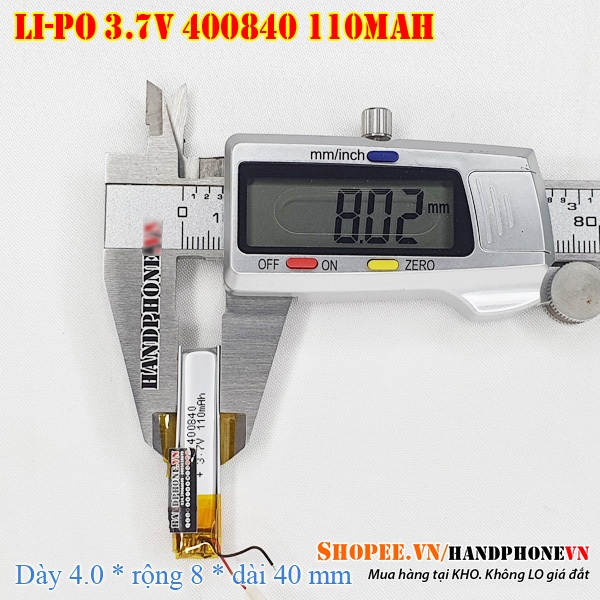 Pin Li-Po 3.7V 400840 110mAh (Li-Polymer) cho Tai Nghe Bluetooth, Máy ...