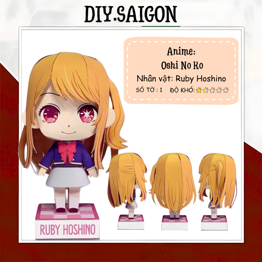 [ Oshi No Ko ] - Mô Hình Giấy Anime Chibi Ruby Hoshino | Shopee Việt Nam