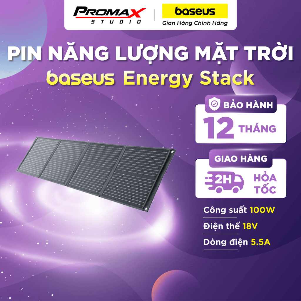 Tấm Pin Năng Lượng Mặt Trời Baseus Energy Stack Solar Panel 100W Mono ...