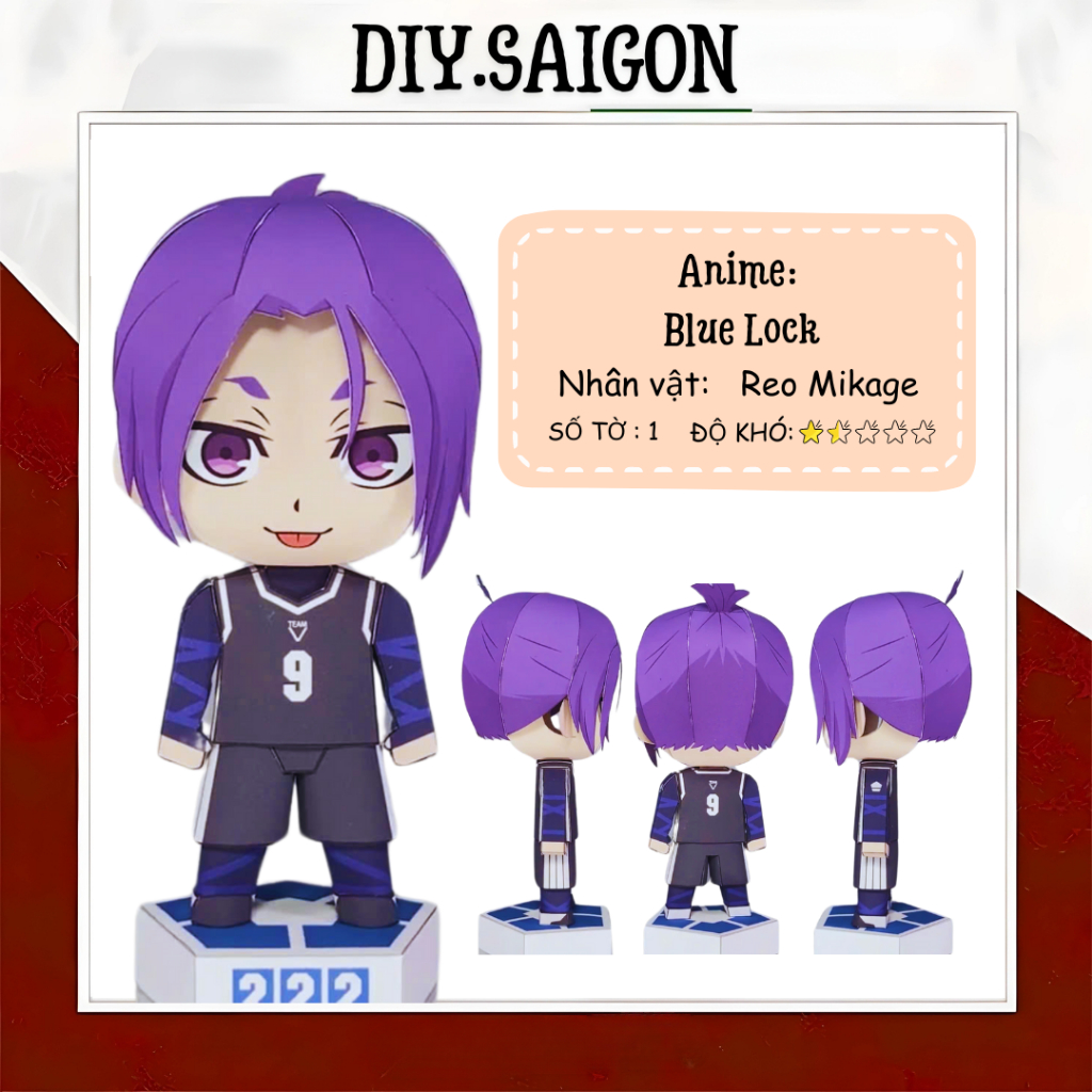 [Blue Lock] - Mô hình giấy Anime Chibi Reo Mikage | Shopee Việt Nam