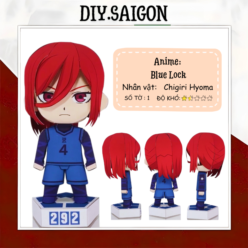 [Blue Lock] - Mô hình giấy Anime Chibi Chigiri Hyoma | Shopee Việt Nam