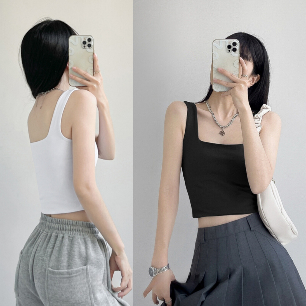 Áo thun crotop Bigsize nữ 50-90kg dây bản to chất thun tăm lạnh co giãn ...